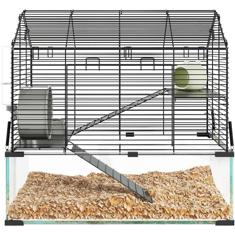 Garvee Large Hamster Cage, 3-Tier Gerbil Cages with Running Wheel ...