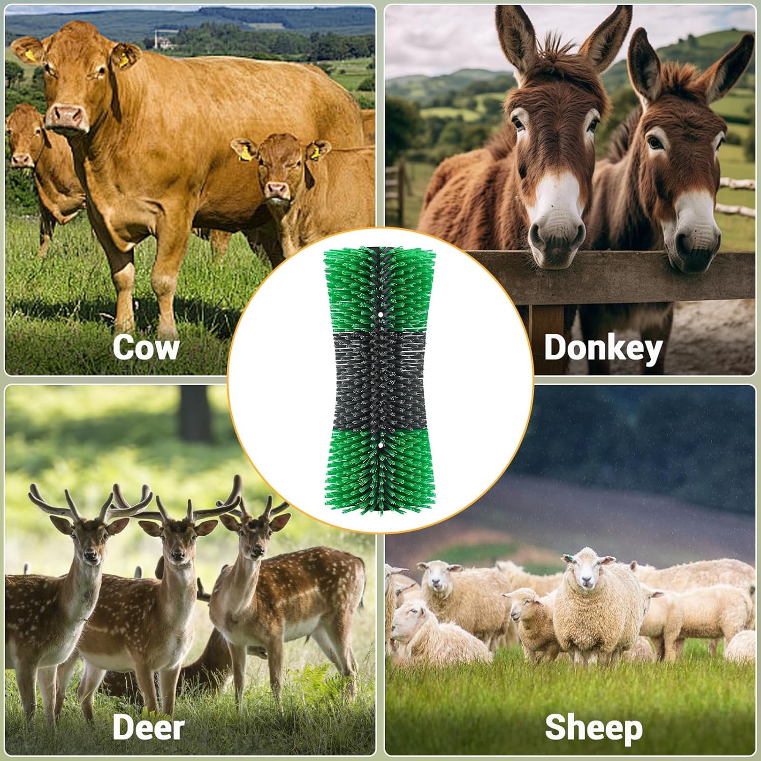 Garvee Livestock Scratching Brush Kit Extra Large Size Upgraded Horse ...