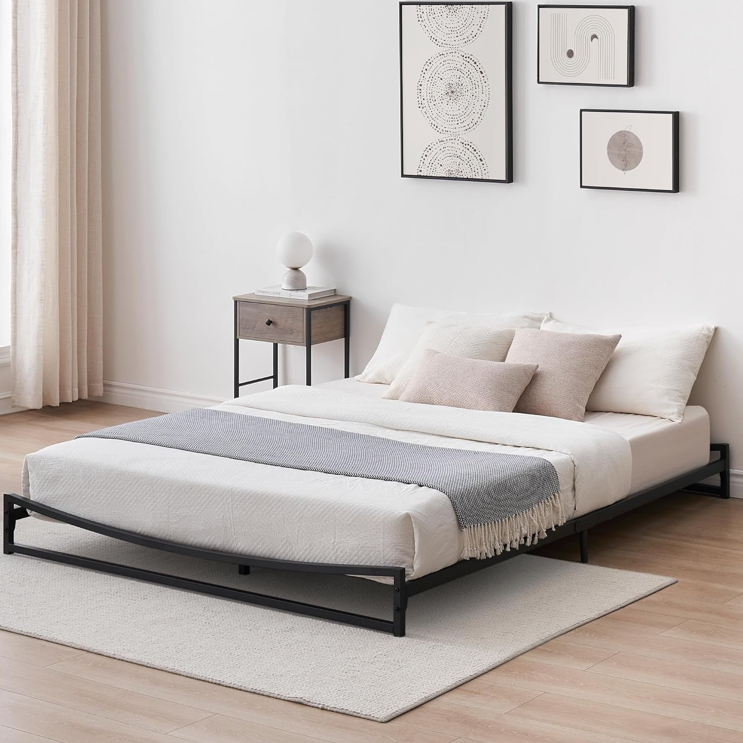 Garvee Low Profile Queen Bed Frame, 6-Inch Metal Platform Bed Frame ...