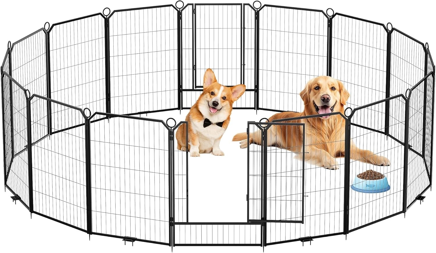 Garvee Metal Dog Playpen with 16 Panels, Extra Large, Height 40", Gate ...