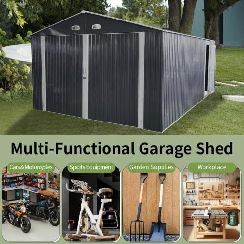 Garvee Metal Storage Shed Heavy-Duty Sheds and Outdoor Storage with ...