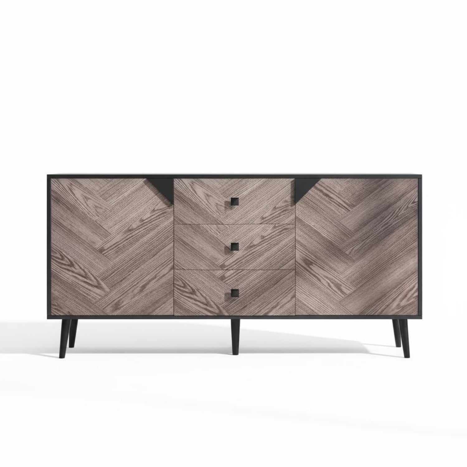 Garvee Modern Sideboard 55.1 x 15.8 x 27.6", 2 Doors & 3 Drawers ...
