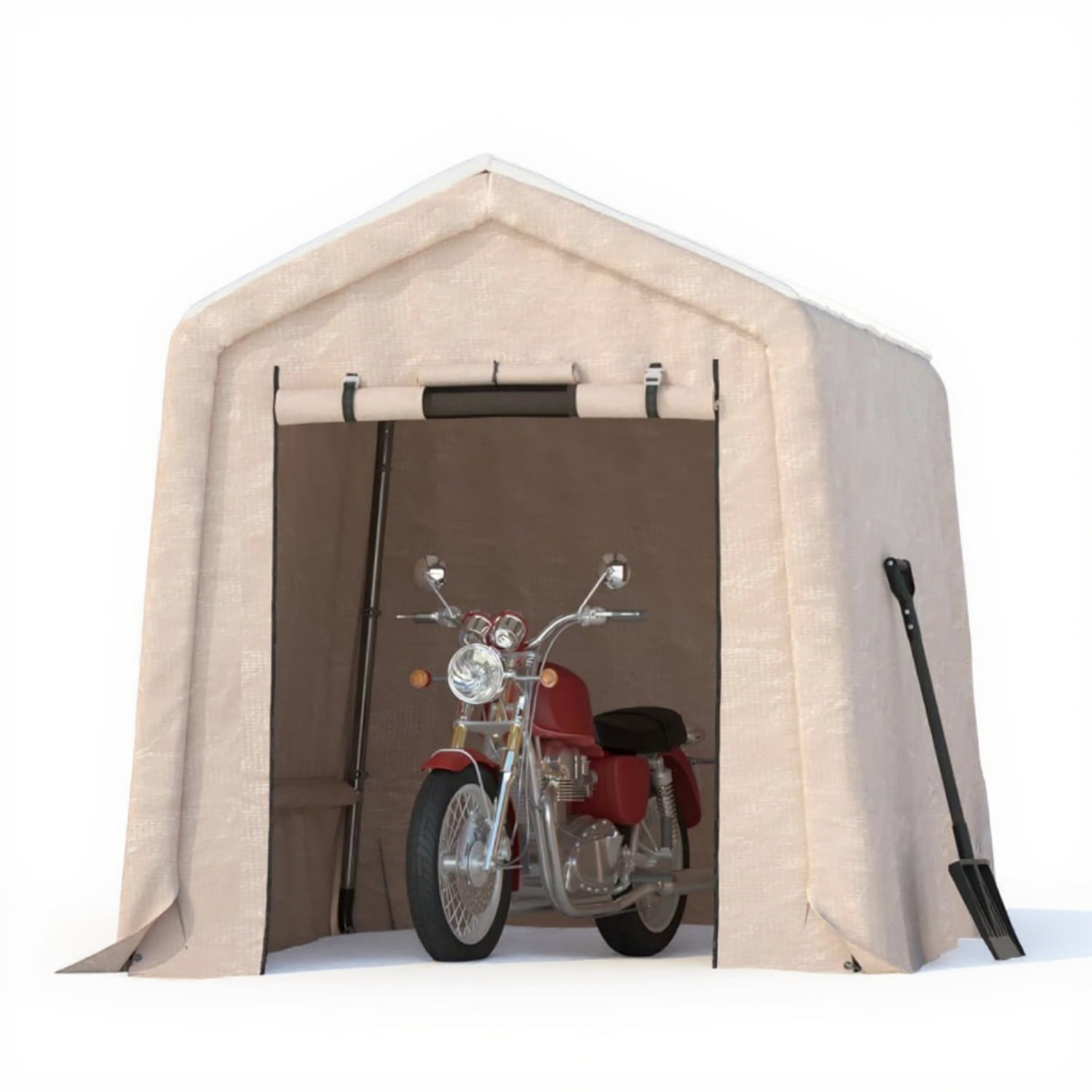 Garvee Outdoor Storage Shed with Roll-Up Door & Vent, 12 ft x 7 ft x 7. ...