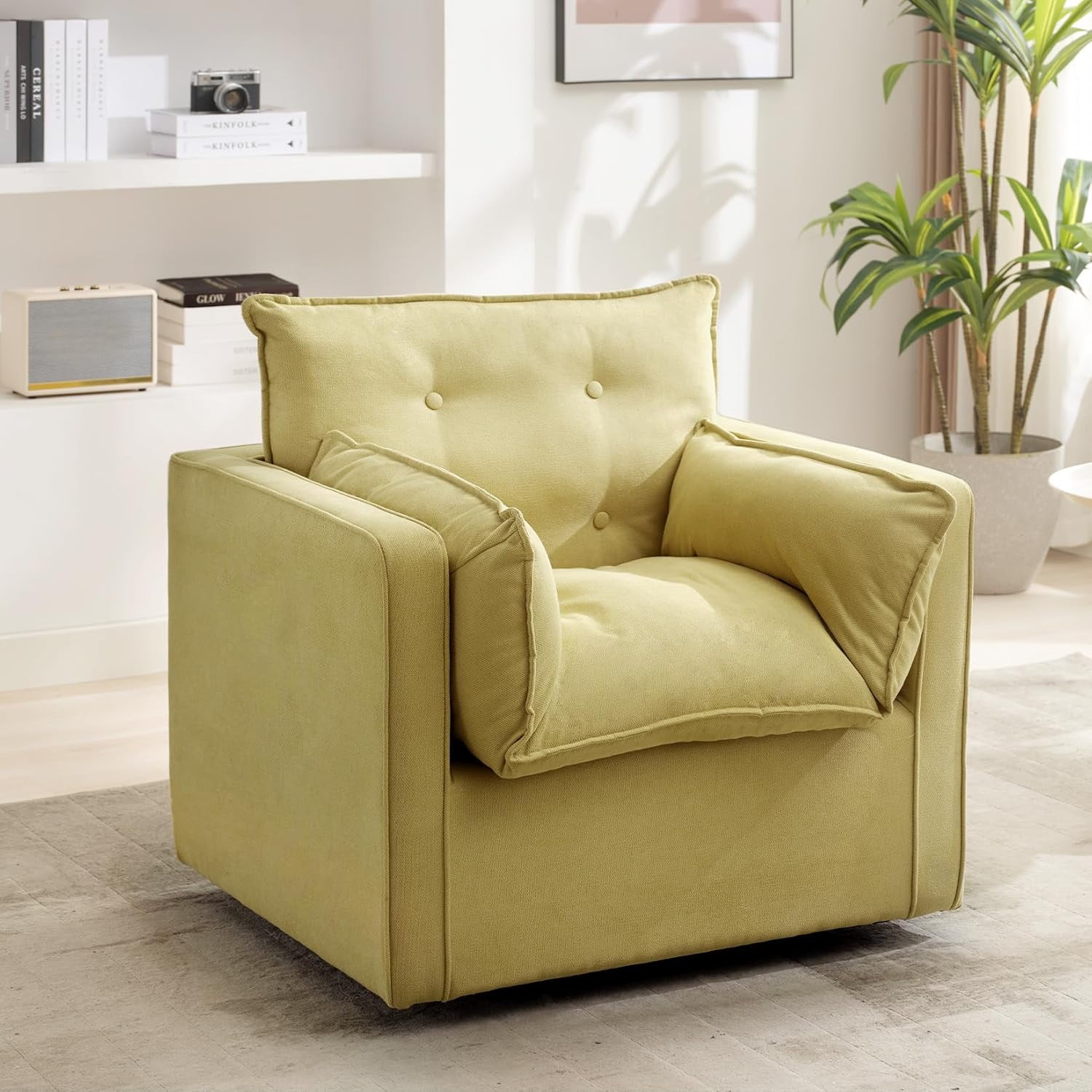 Garvee Oversized Swivel Accent Chair, 360-Degree Rotation Comfortable ...