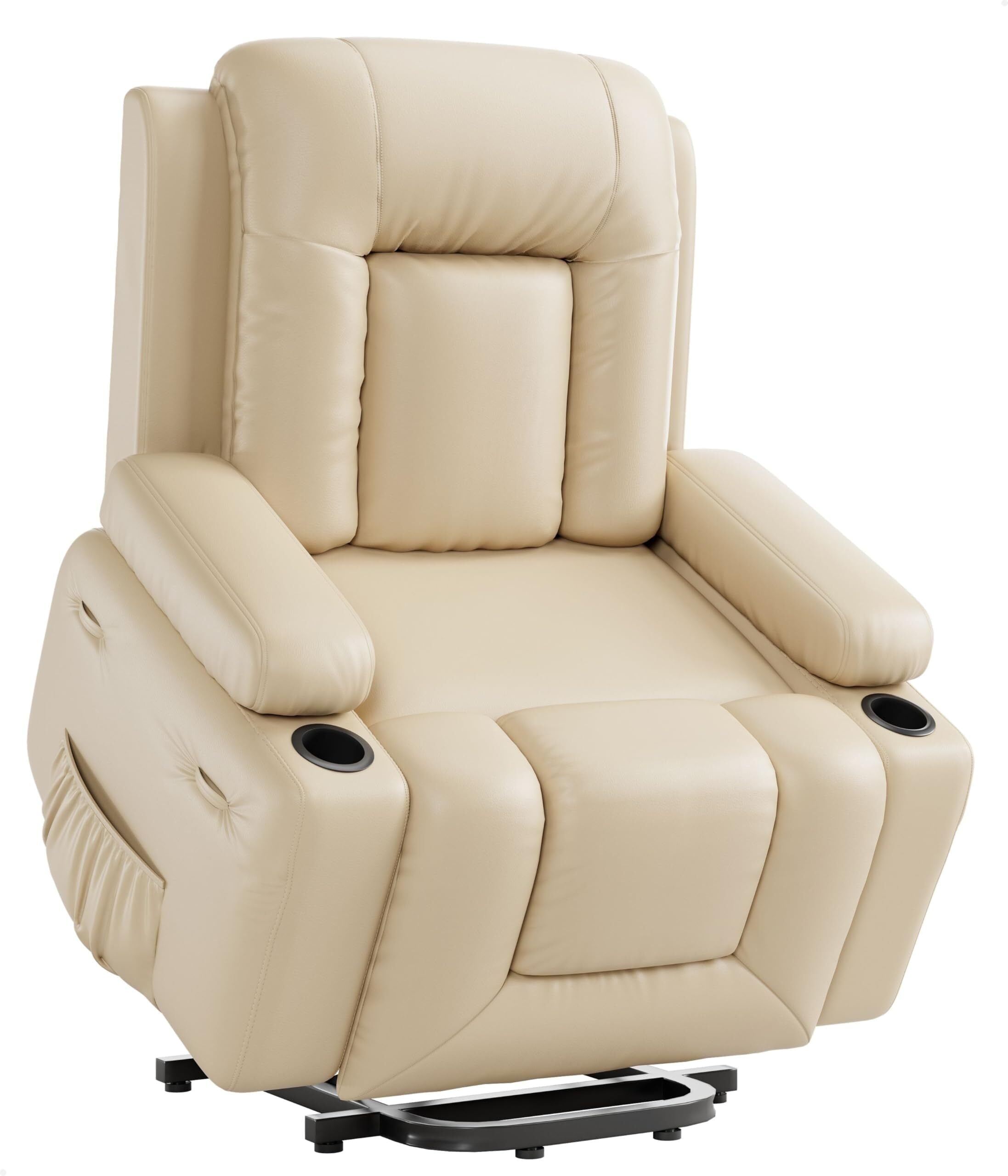Garvee Oversized Wide Power Lift Recliner Chair, Heat and Massage ...