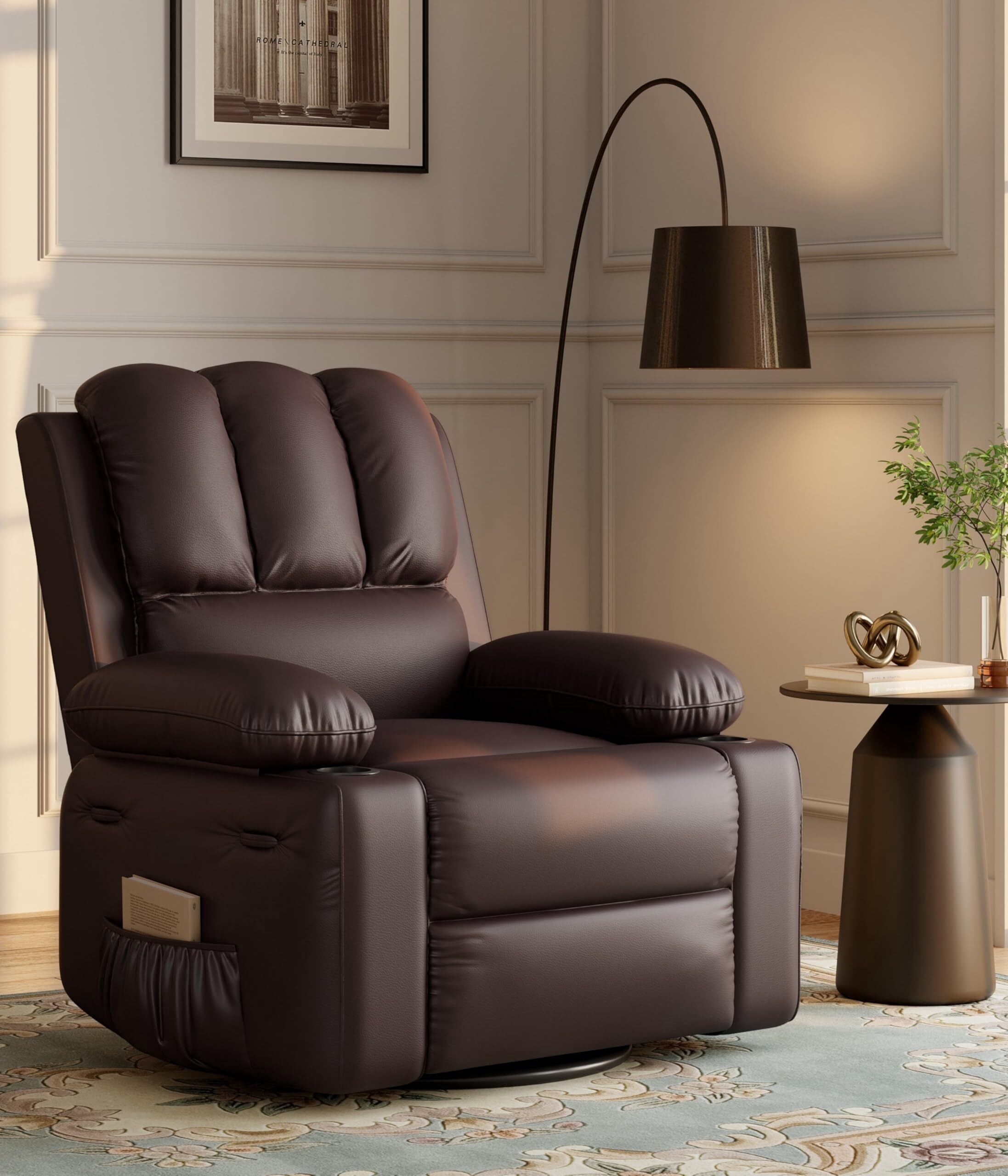 Garvee Oversized Wide Rocker Swivel Recliner Chair, Lazy Chair with ...