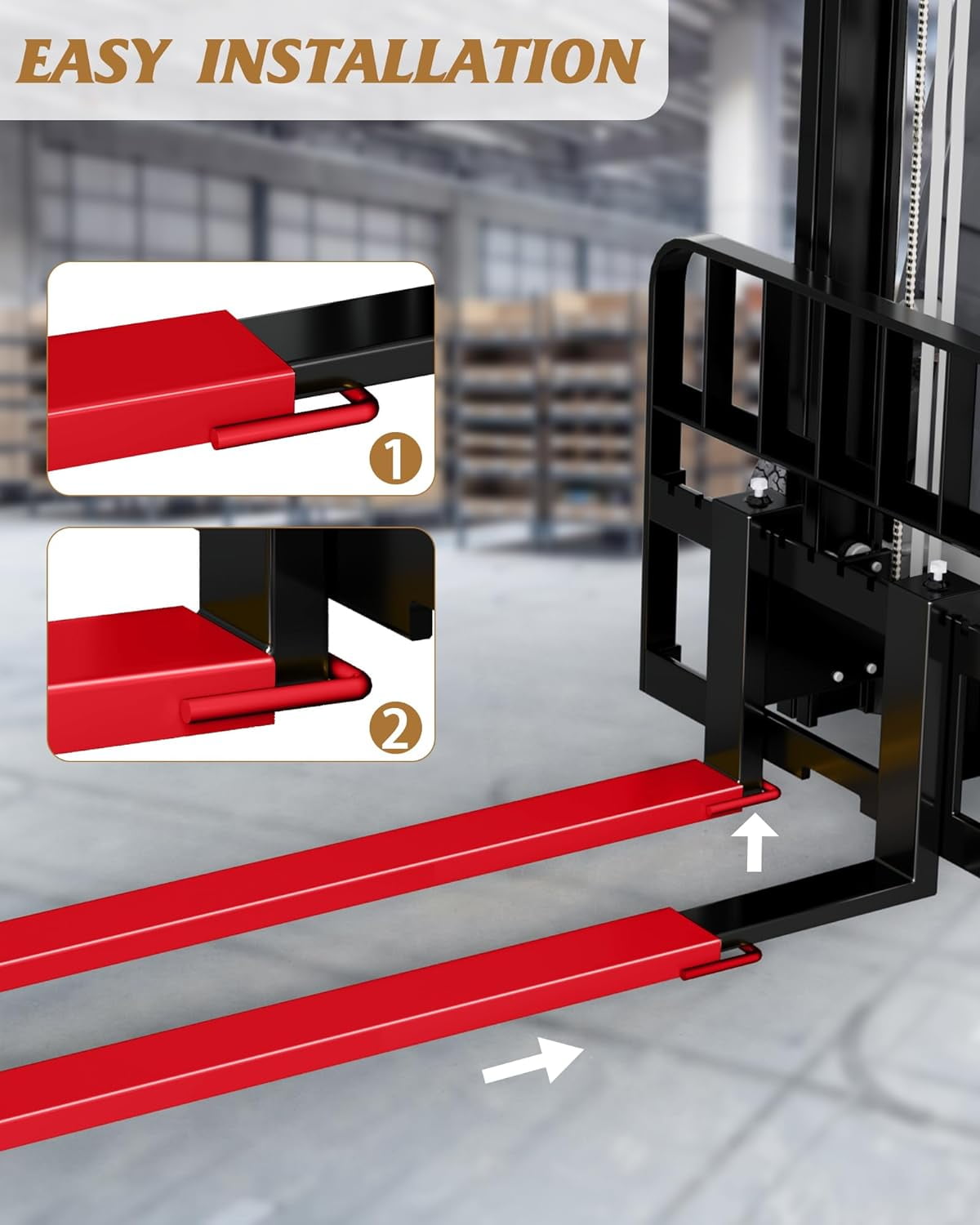 Garvee Pallet Fork Extensions, 5.5 ×84" Forklift Extensions, 4600LBS ...