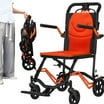 Drive Medical Lightweight Expedition Wheelchair with Hand Brakes, Red ...