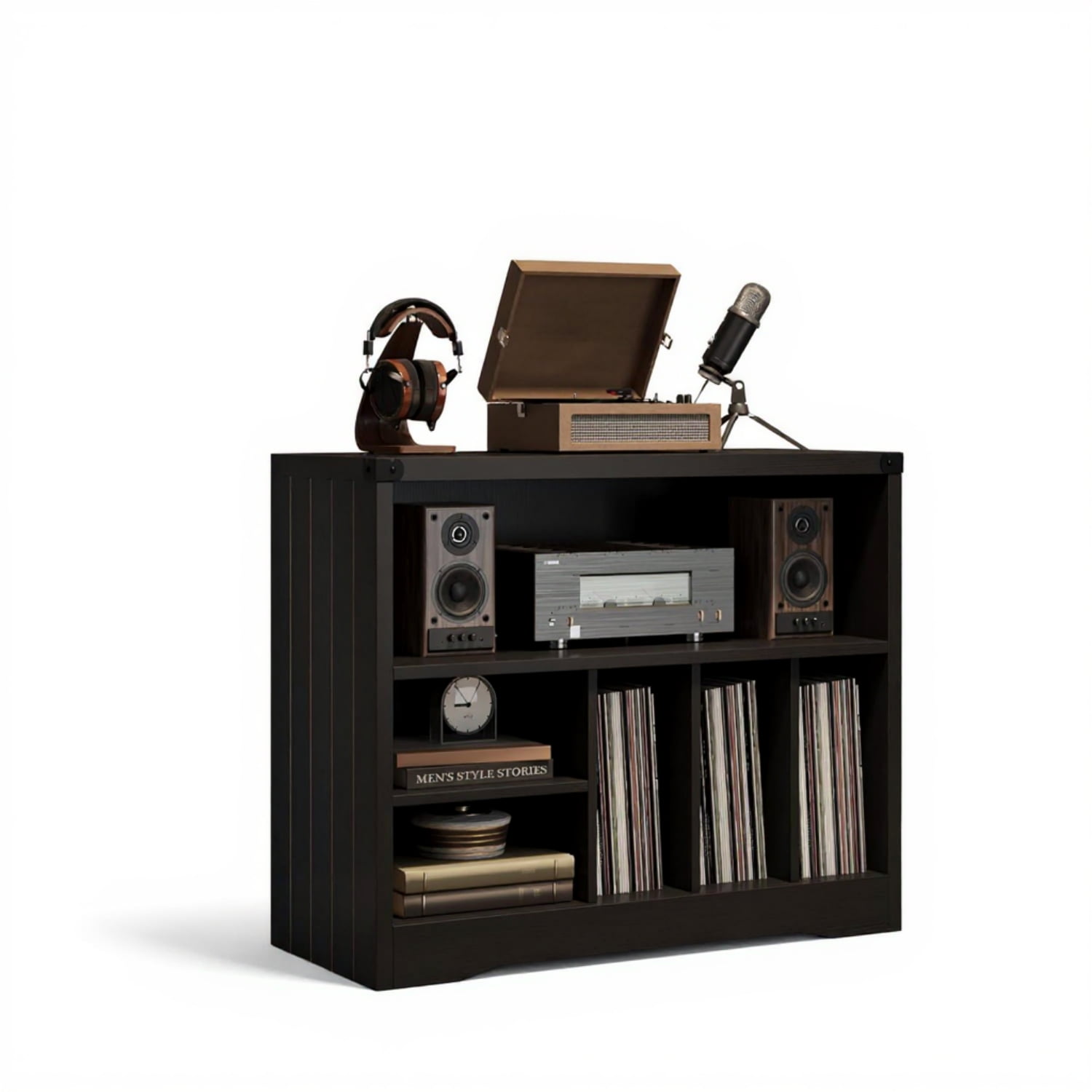Garvee Record Player Stand, with Vinyl Storage Cabinet, 31.5 x 13.8 x ...