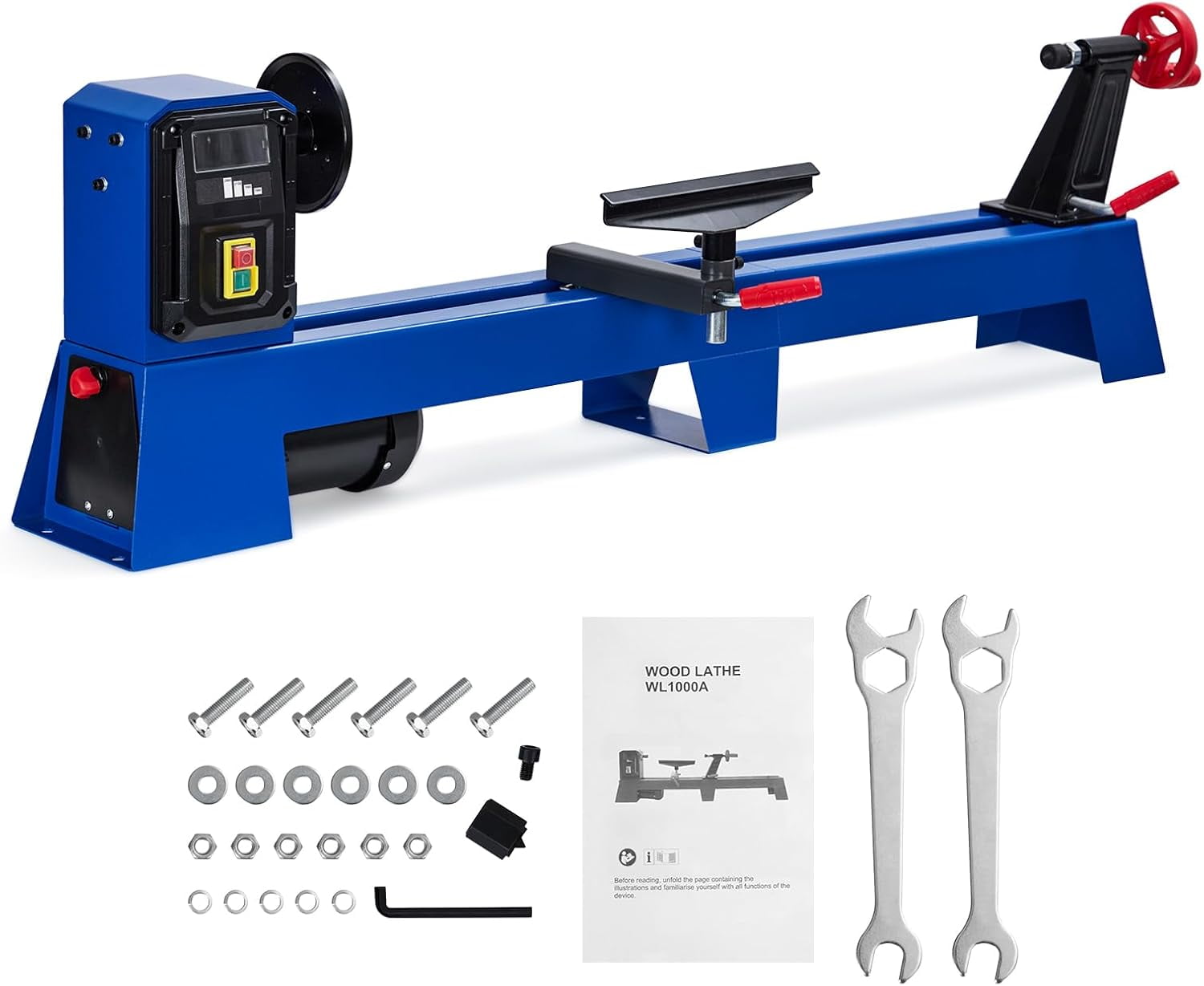Garvee Robust 400W Benchtop Wood Lathe 14"x40" – 4-Speed Adjustable ...