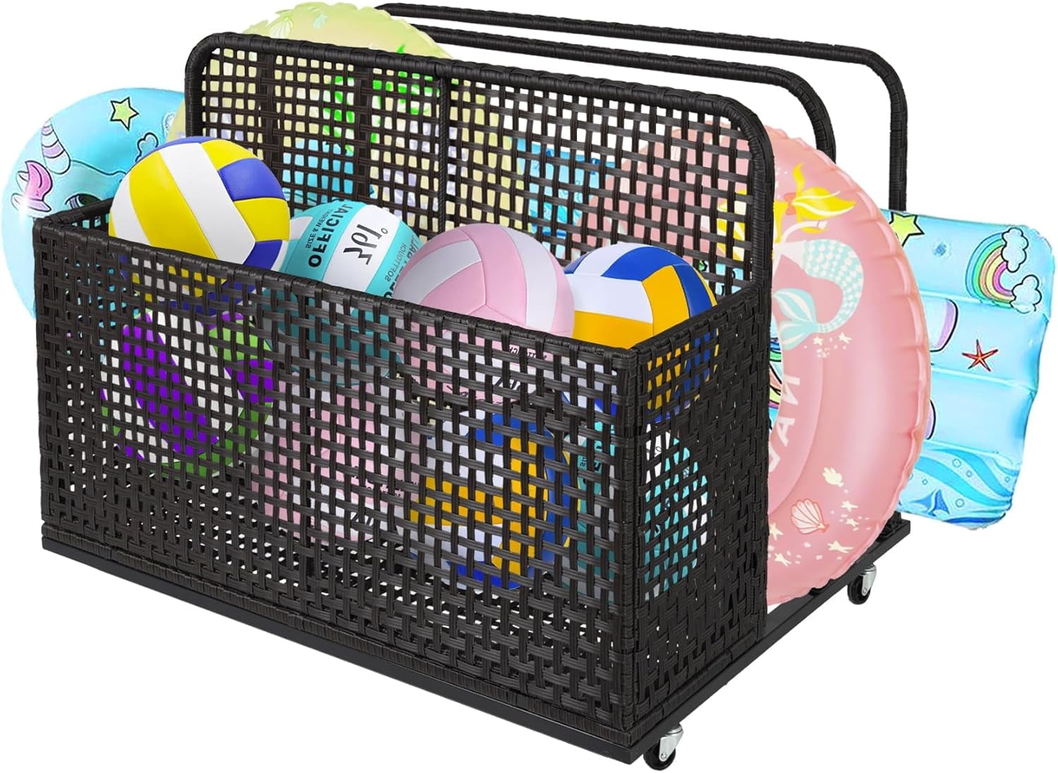 Garvee Rolling Poolside Float Storage, Pool Storage Bin, Outdoor ...