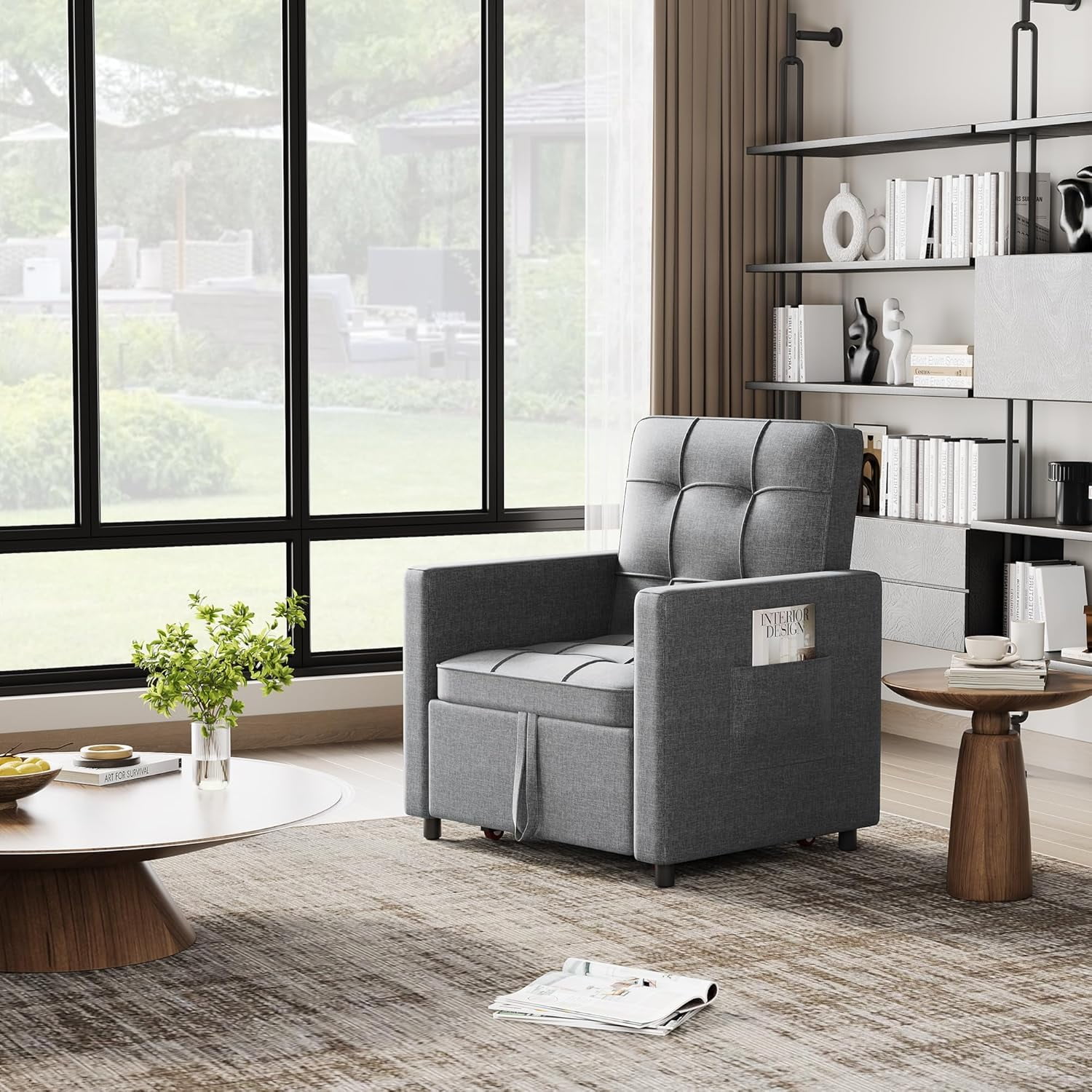 Garvee Sleeper Chair - 3-in-1 Convertible Sleeper Chair, Iron Frame ...