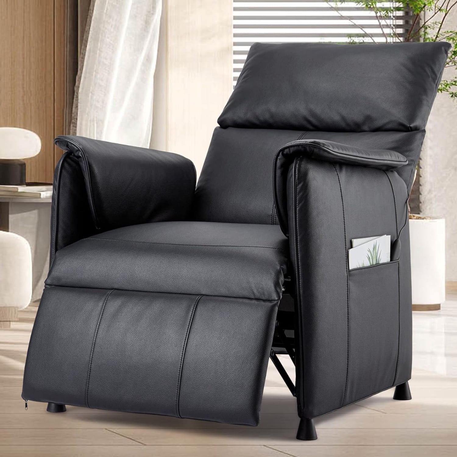 Garvee Small Recliner Chair, Farmhouse Recliner W/Wired Remote Control ...