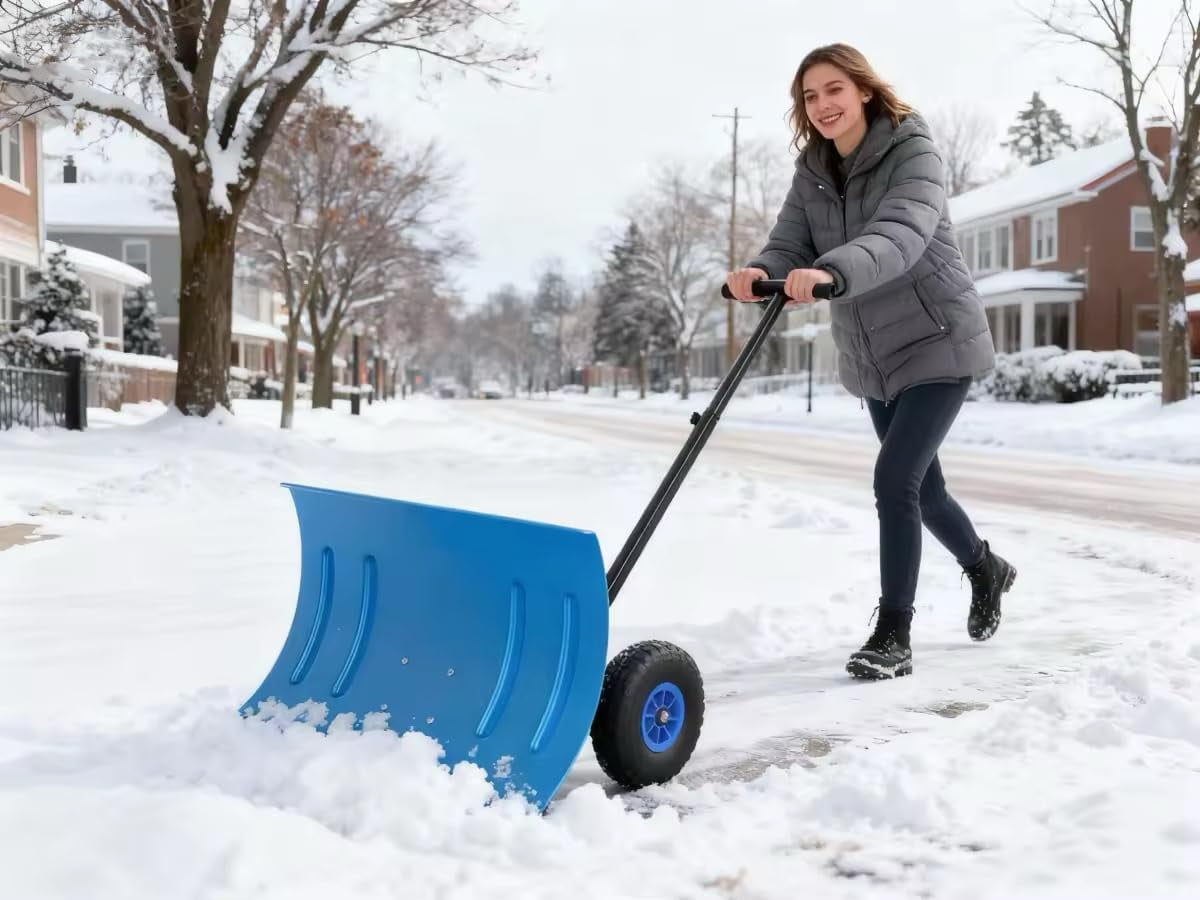 Garvee Snow Shovel Pusher for Driveway, Heavy Duty Snow Shovel, 29 ...
