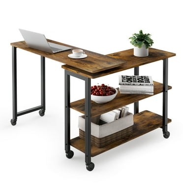 Tribesigns Sofa Side Table, Mobile C Table End Table Snack Table with 2 ...