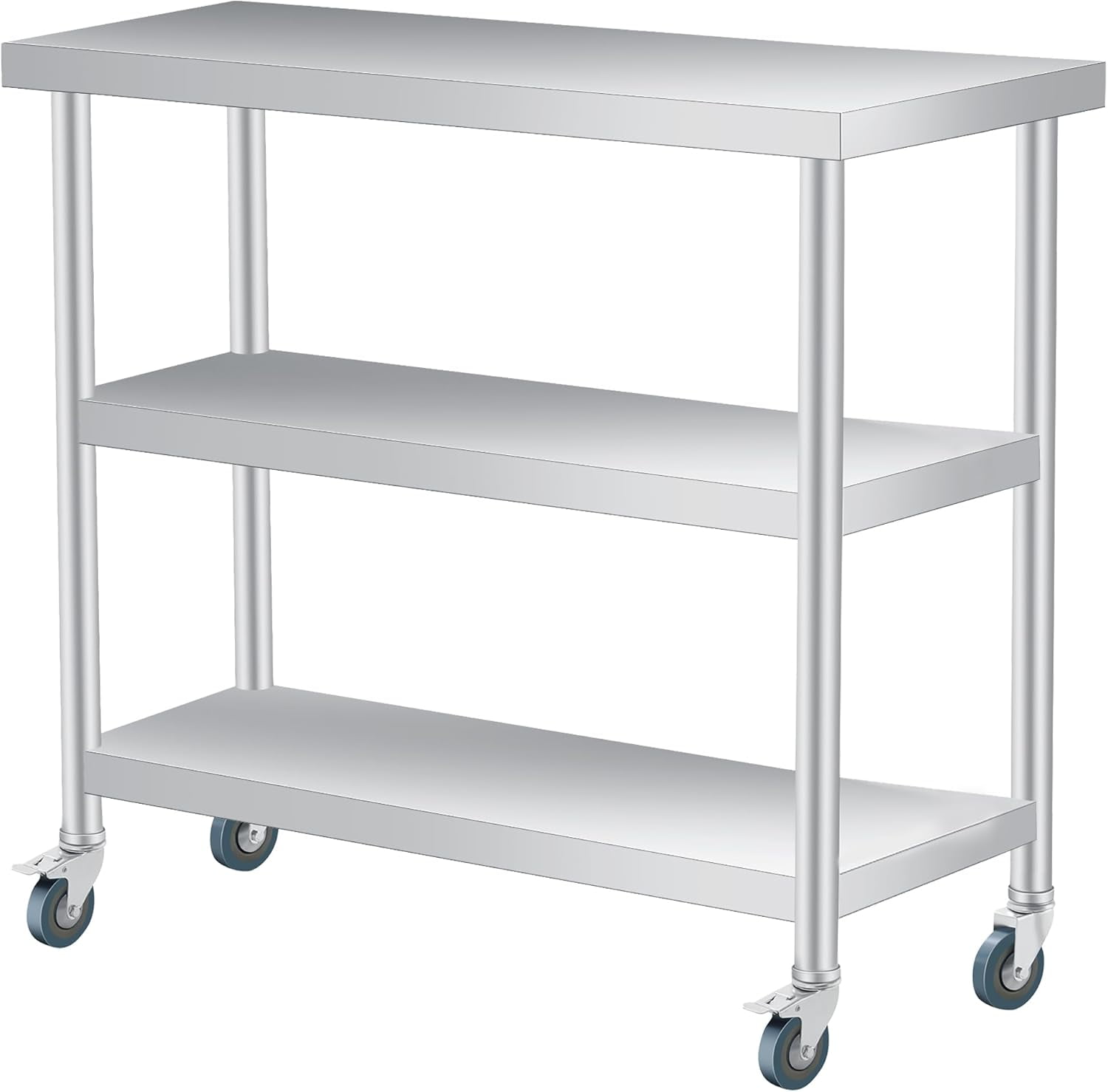 Garvee Stainless Steel 3-Tier Prep Table – 18x36 Inch with 2 Lockable ...