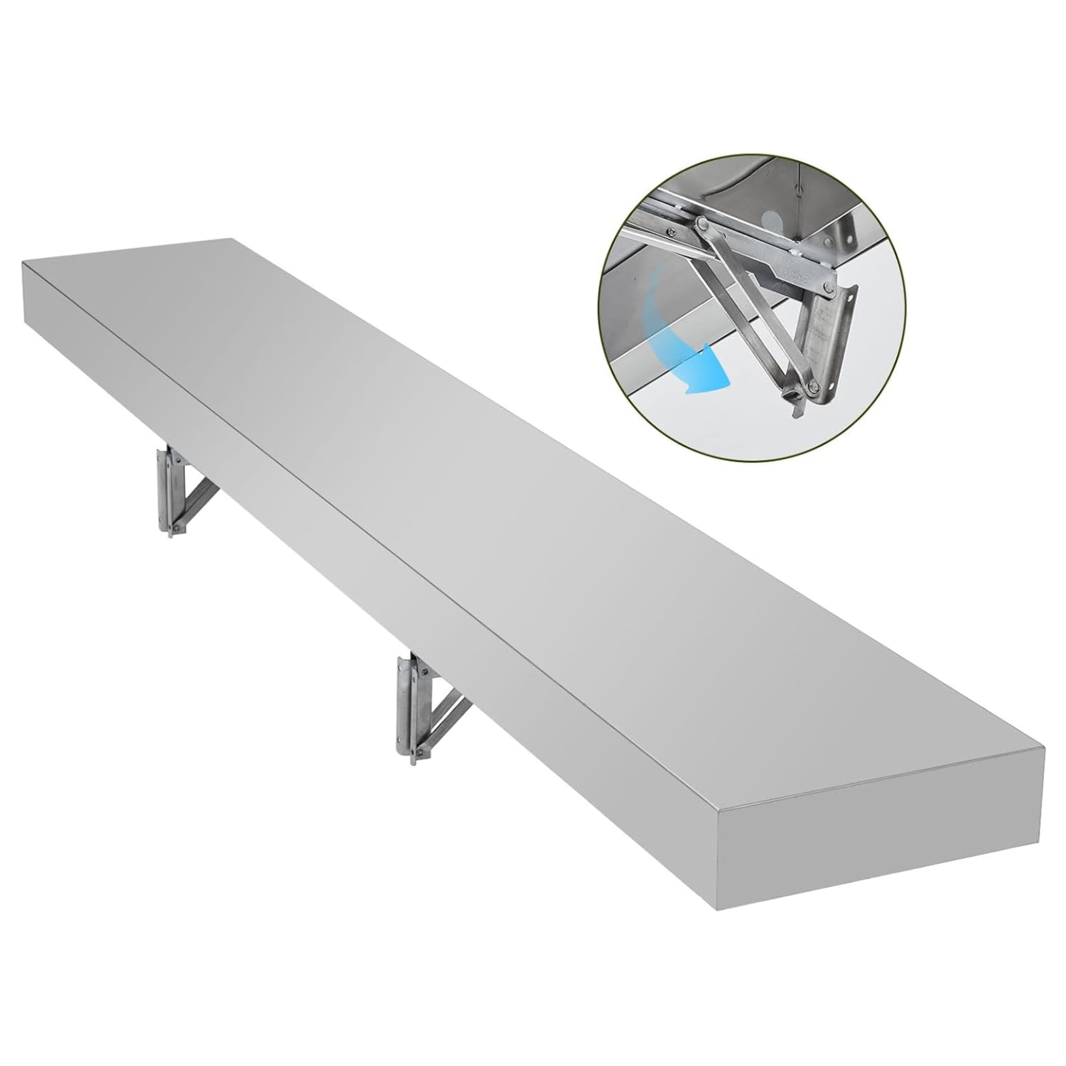 Garvee Stainless Steel Shelf, 48" x 12" x 3" Foldable Concession Shelf ...