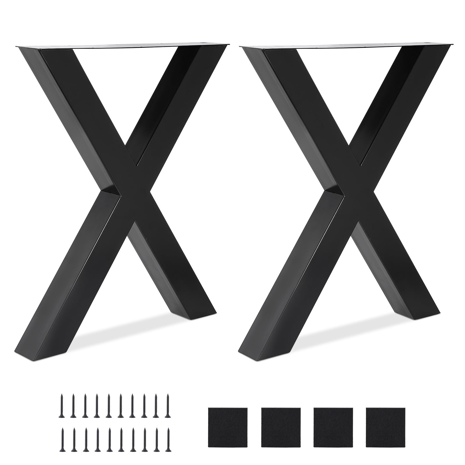 Garvee Steel X Frame Table Legs, 28" x 23.6", 3.93" Height, Black, 2 ...
