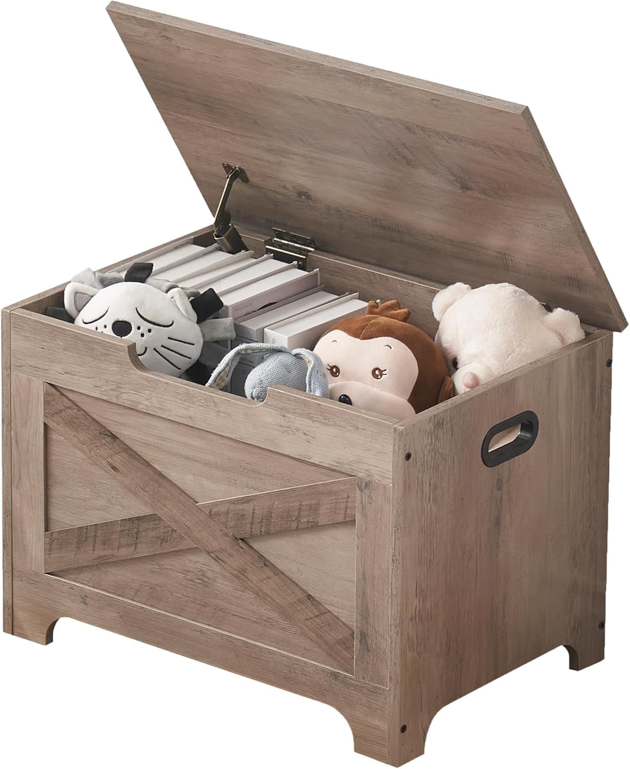 Garvee Lift Top Storage Chest 23.6*15.7*18.1", with Safety Hinge, Retro ...