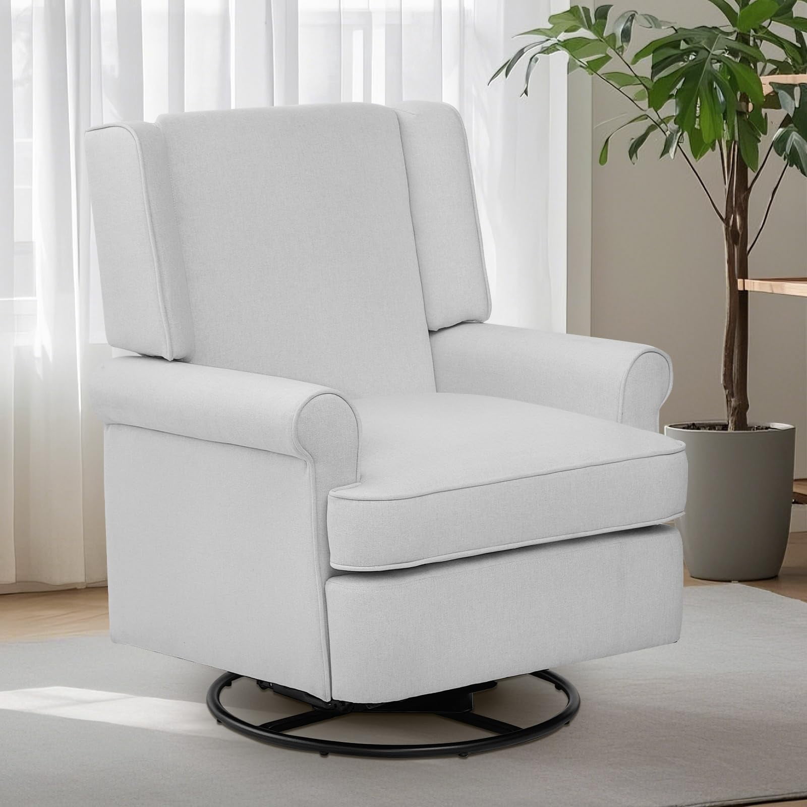 Garvee Swivel Glider Rocking Recliner, Nursery Glider Chair, Soothing ...
