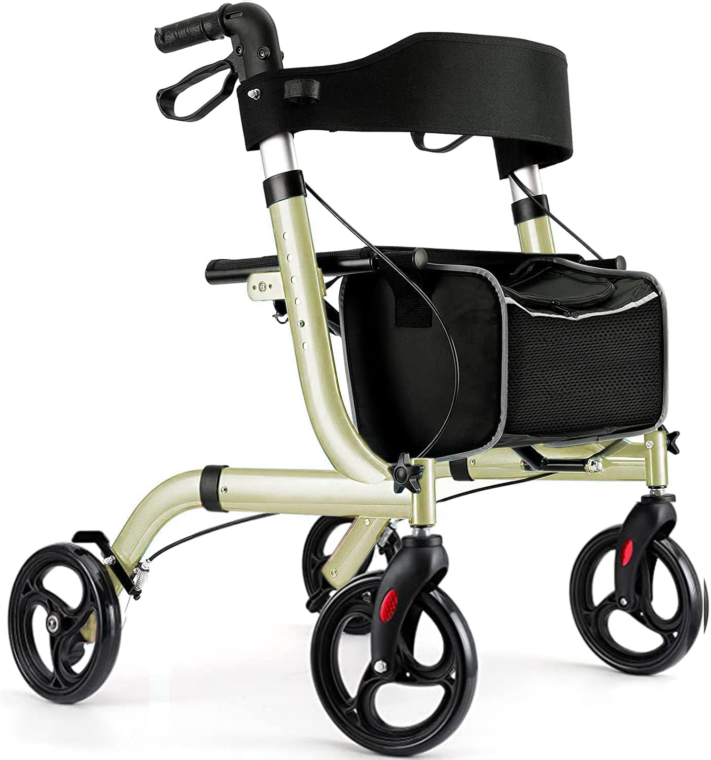 Garvee Walker for Seniors, Rollator Walker with Seat, 12" Rubber Wheels ...