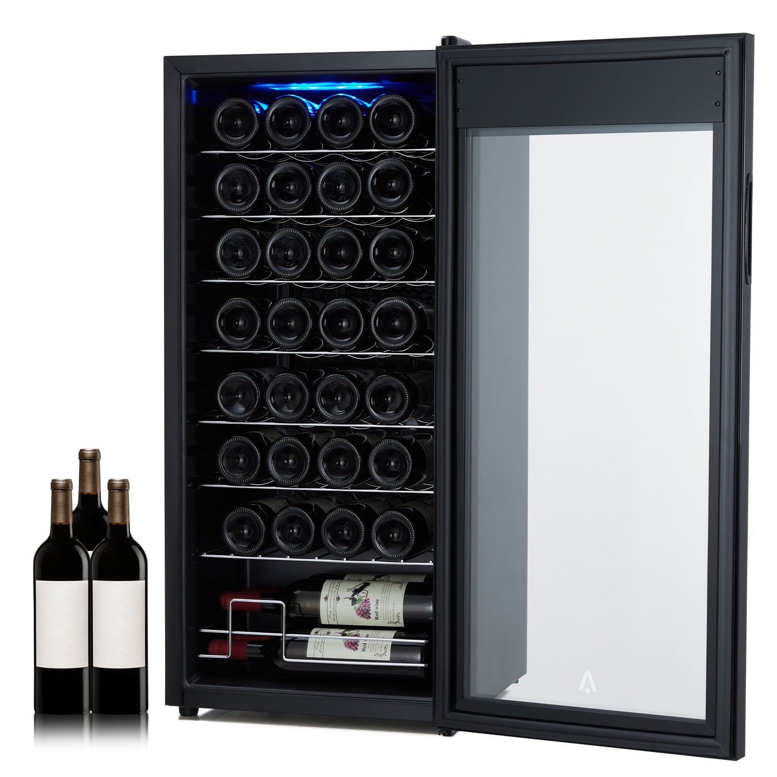 Garvee Wine Cooler Refrigerator, 32 Bottles, Digital Touch Control ...