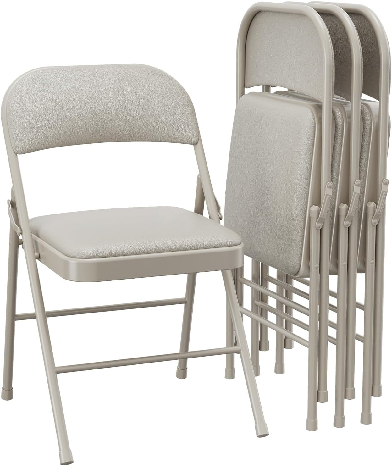 GarveeHome 4 Pack Folding Chairs with Padded Cushions, Padded Foldable ...