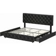 GarveeHome Full Size Upholstered Bed Frame with 4 Storage Drawers ...