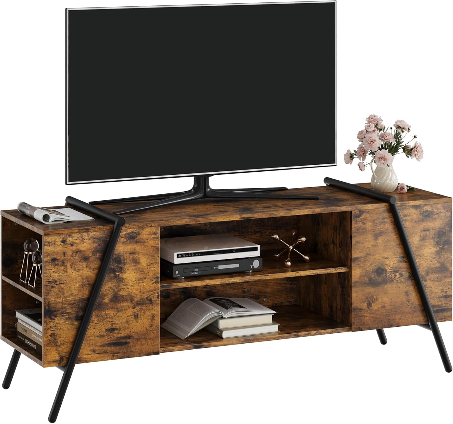 GarveeHome TV Stands for 50 55 60 65 70 Inch TVs, Modern Farmhouse Wood ...