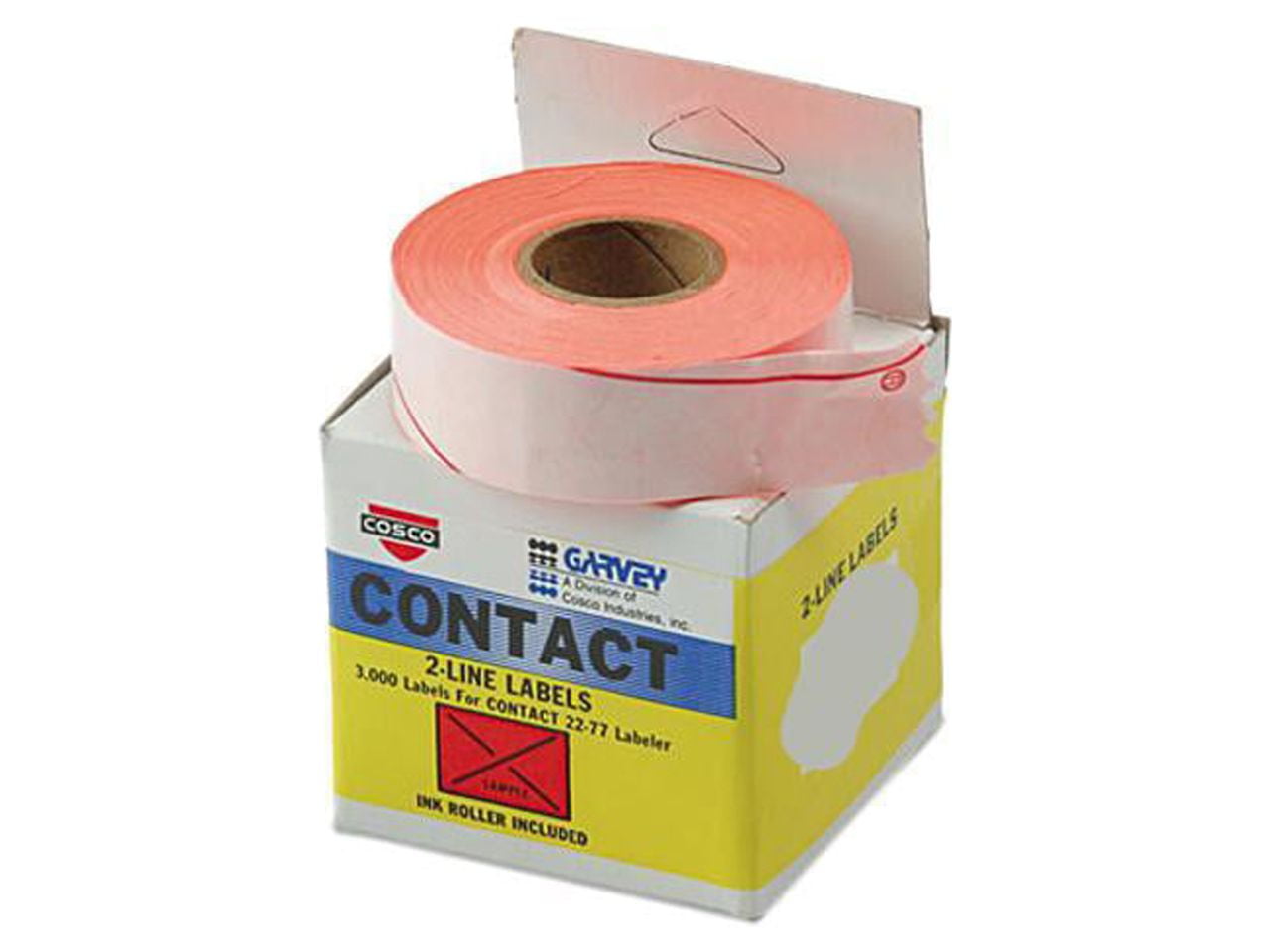 Garvey Two-Line Pricemarker Labels, 5/8 x 13/16, Fluor. Red, 1000/Roll ...