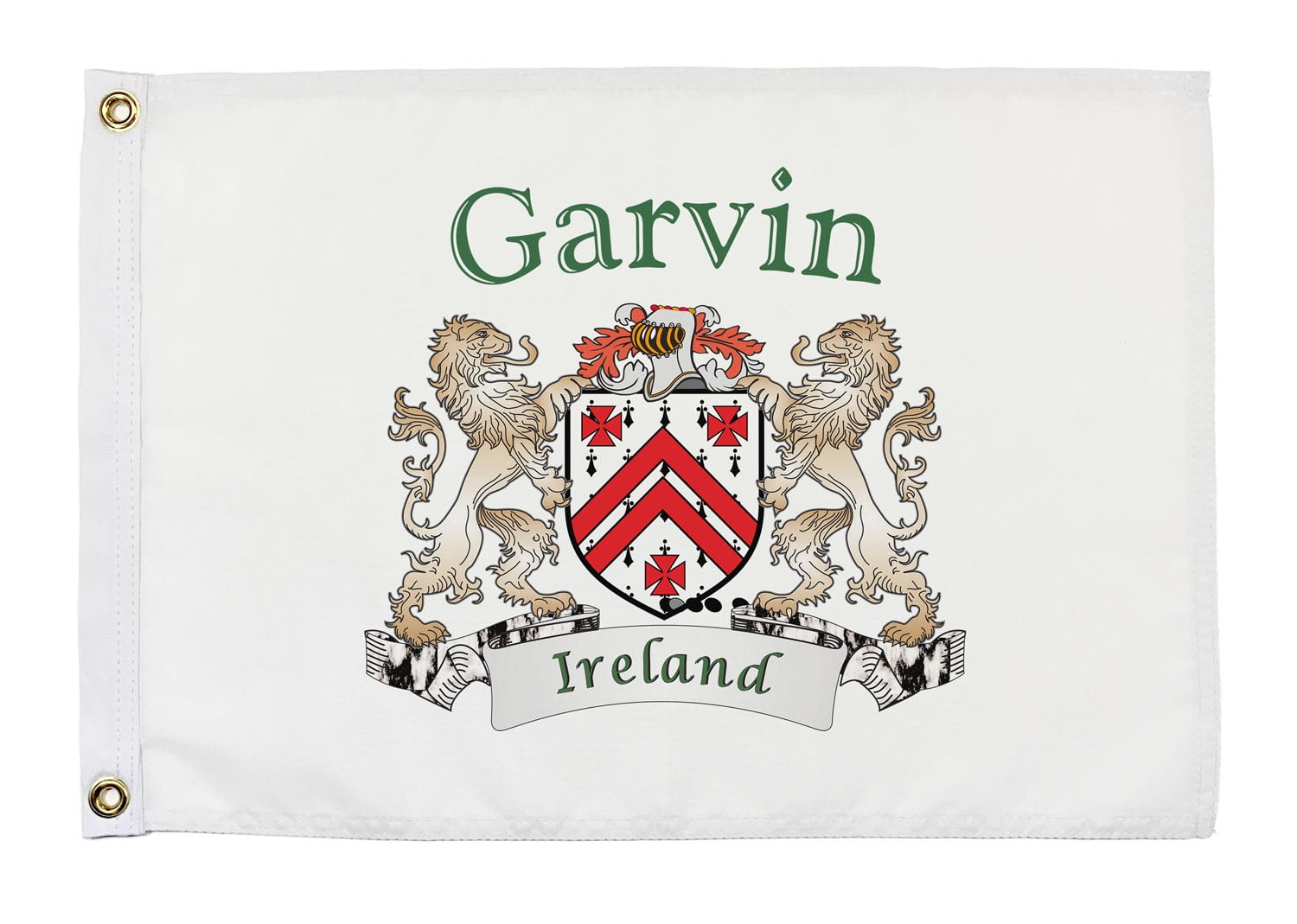 Garvin Irish Coat of Arms Small White Flag - 16"x10.5" inches - Walmart.com