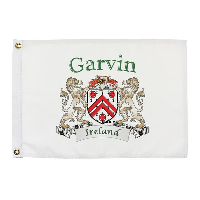 Garvin Irish Coat of Arms Small White Flag - 16"x10.5" inches - Walmart.com