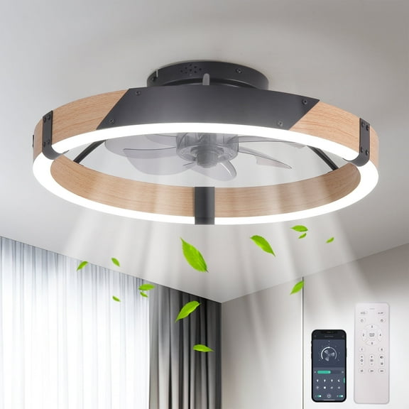 Fandelier Ceiling Fans with Light, 23.6in Low Profile Ceiling Fan with ...