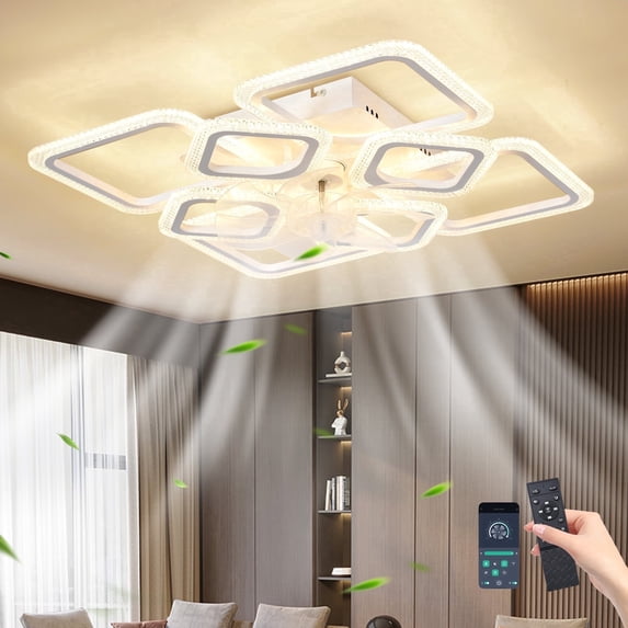 Garwarm Dimmable Ceiling Fan with Light and Remote Control, 22" Small ...
