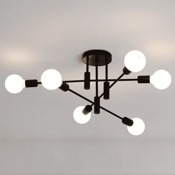Industrial 4-Light Semi Flush Mount Ceiling Light Fixture, Modern ...