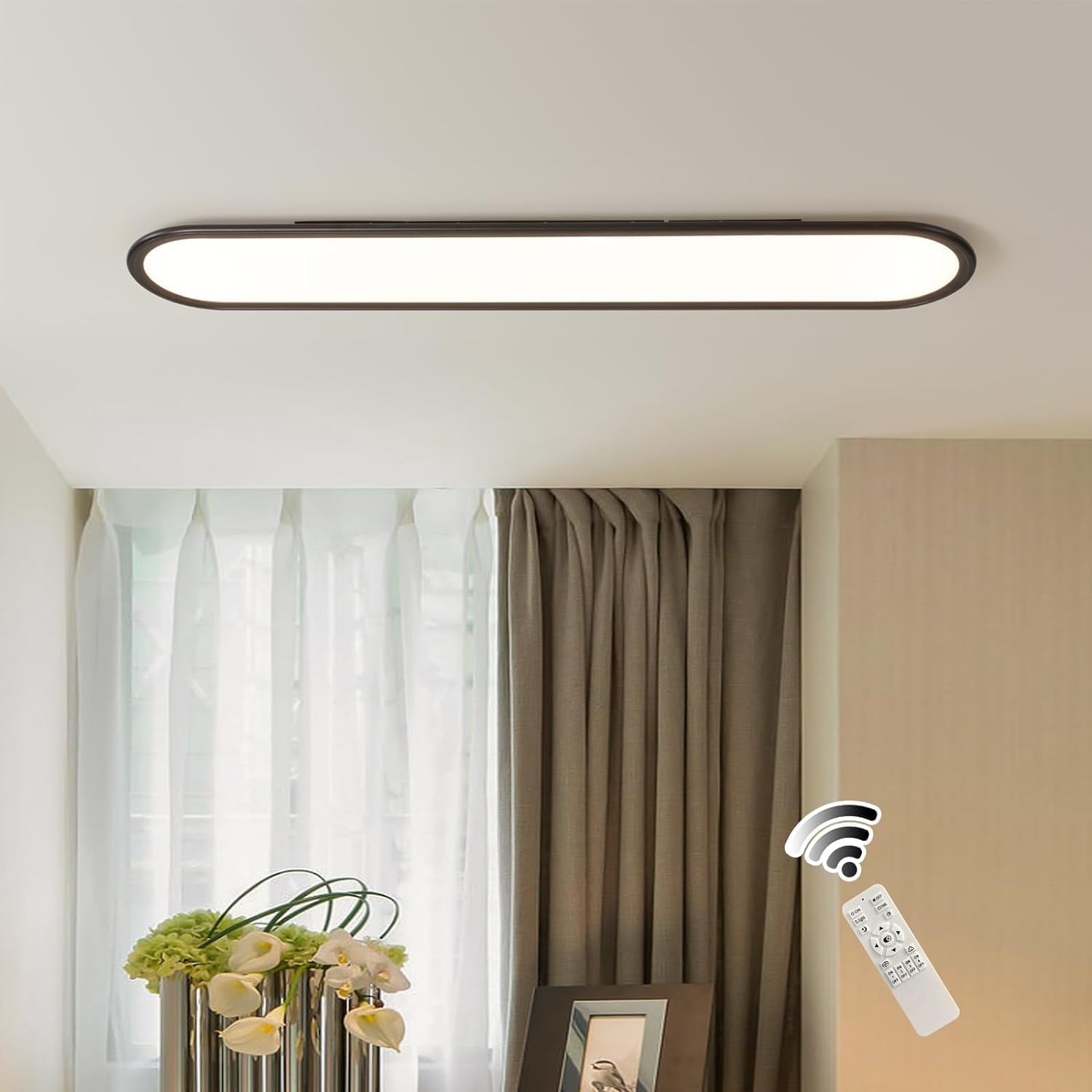 Garwarm 48W Dimmable LED Ceiling Light, Modern, Ultra Thin, 39.4 Inch ...