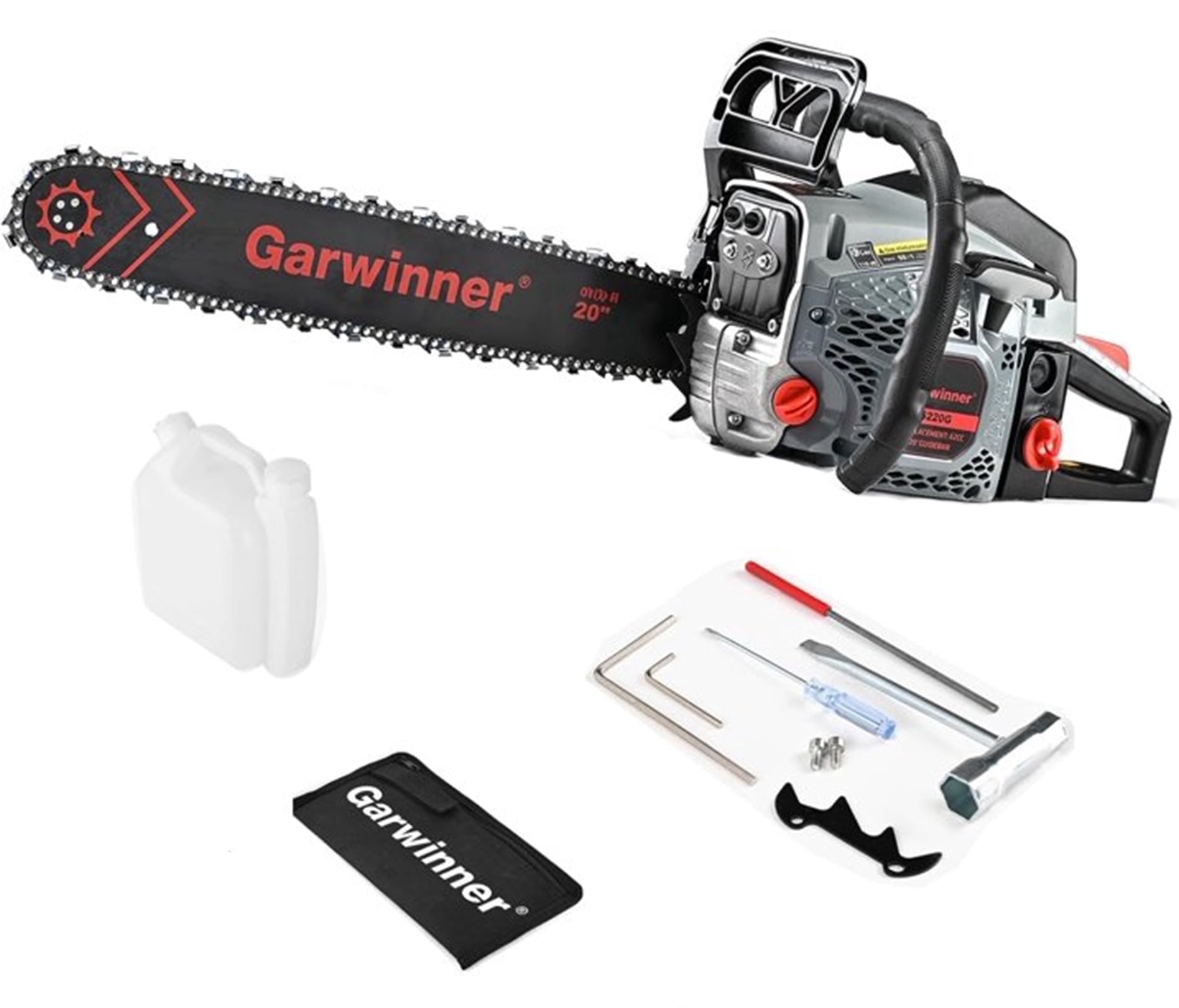 Garwinner 20 inch Gas Power Chainsaw 6220G, 62CC 2-Stroke, Cordless for ...