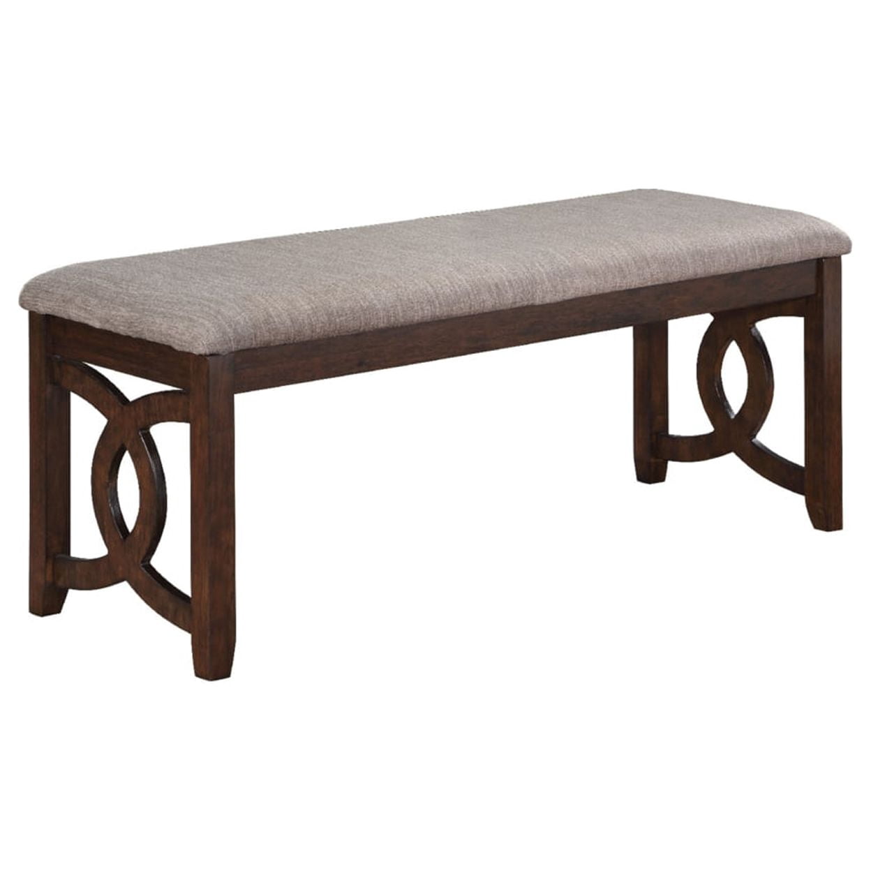 Gary 46 Inch Wood Bench with Fabric Seat Cherry Brown - Saltoro Sherpi ...