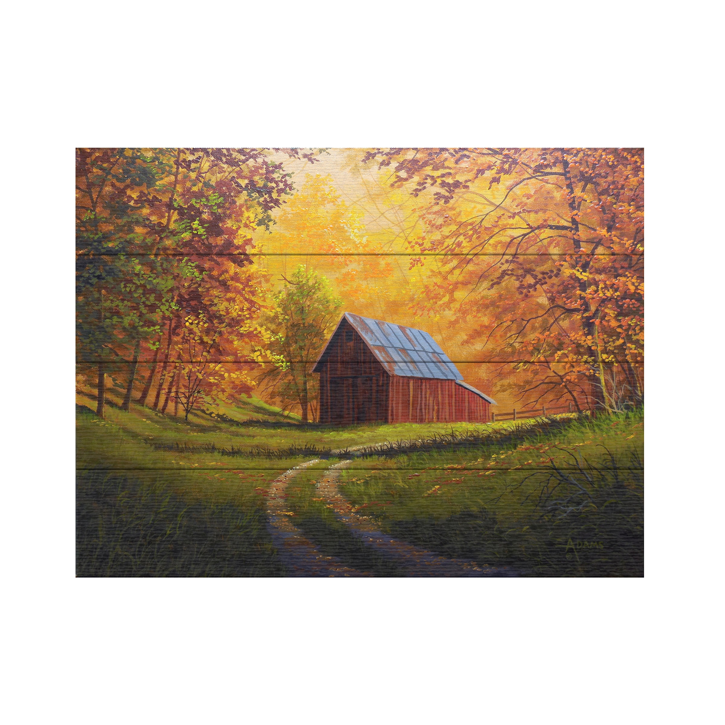 Gary Adams 'Autumn Glow' Wood Slat Art 12x16 - Walmart.com