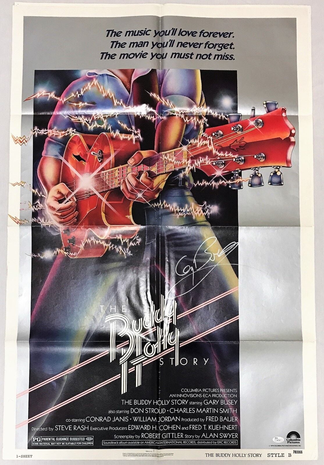 Gary Busey Autographed Original Buddy Holly Story Movie Poster 41x27 ...