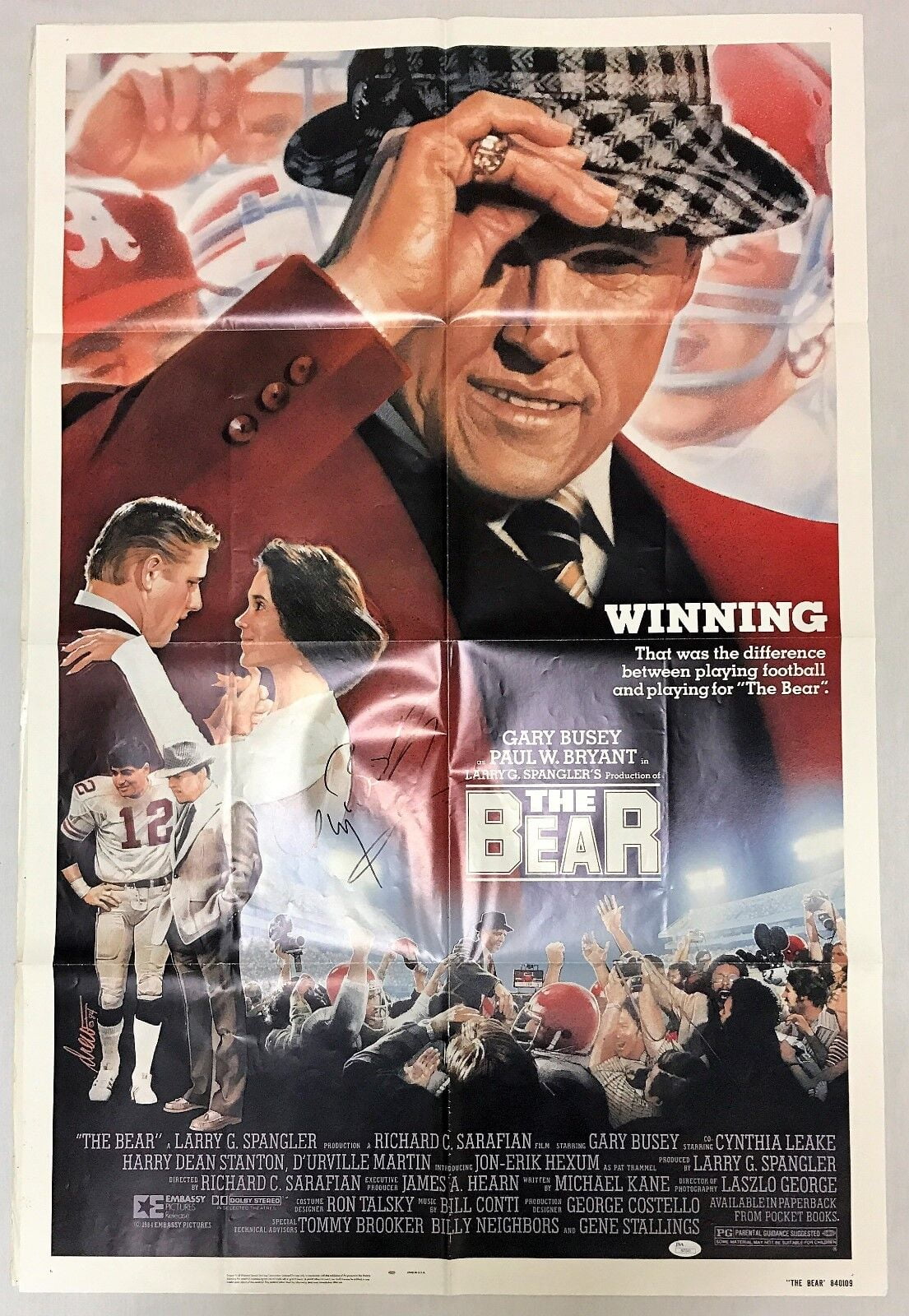Gary Busey Autographed Original The Bear Movie Poster 41x27 JSA I67243 ...