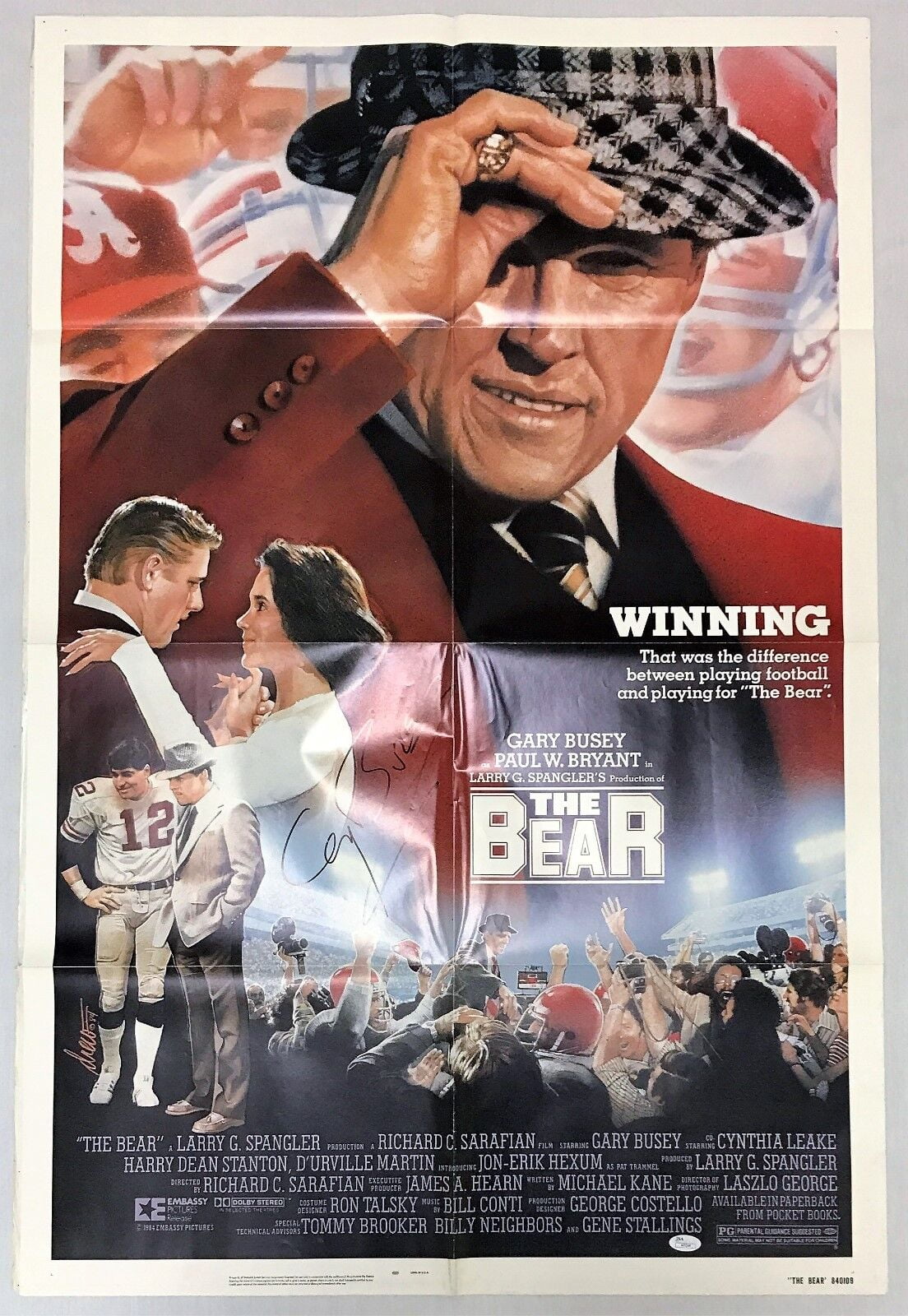 Gary Busey Autographed Original The Bear Movie Poster 41x27 JSA I67244 ...