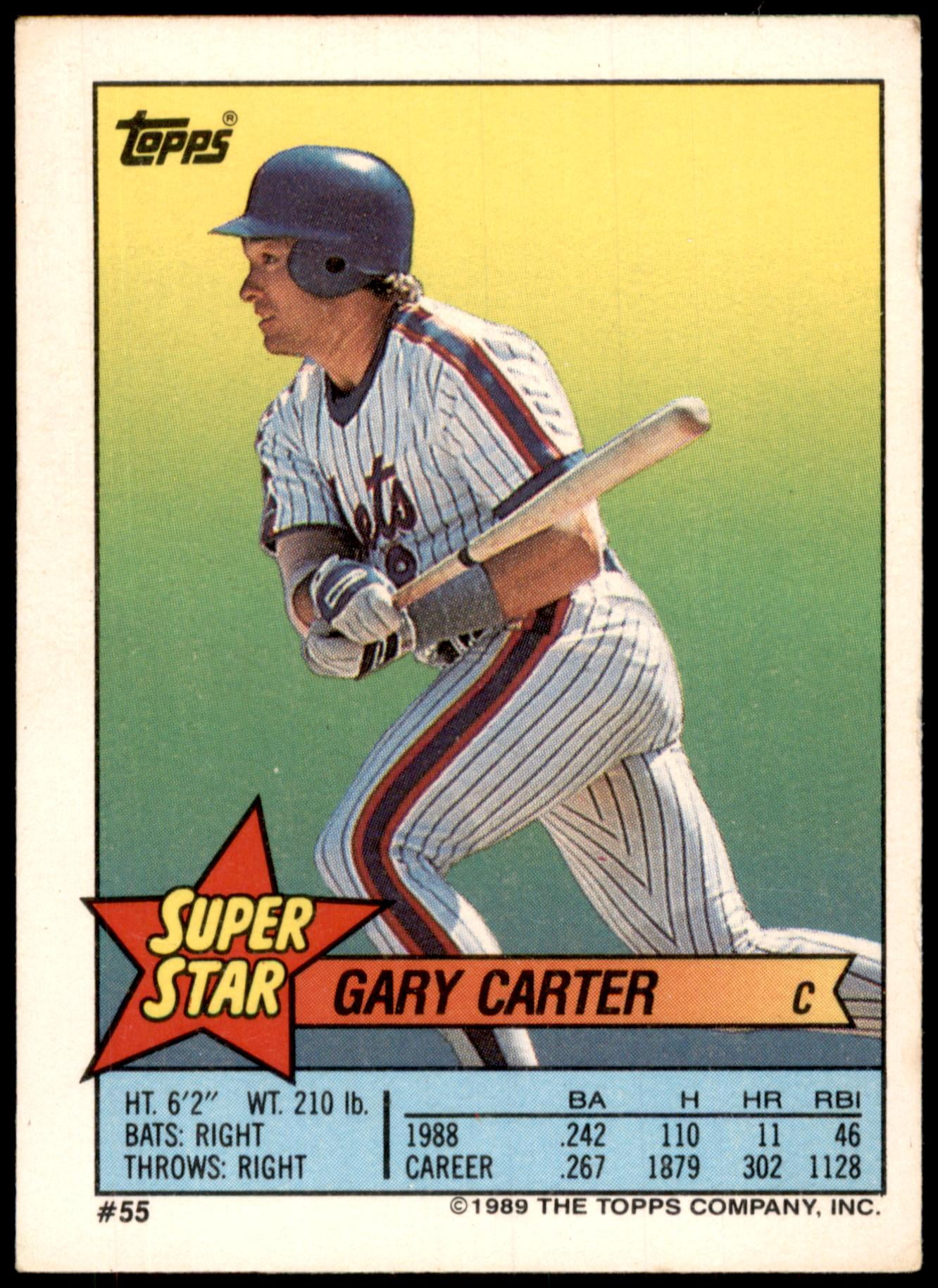 Gary Carter #55 1989 Topps Stickers Super Star Backs - Walmart.com