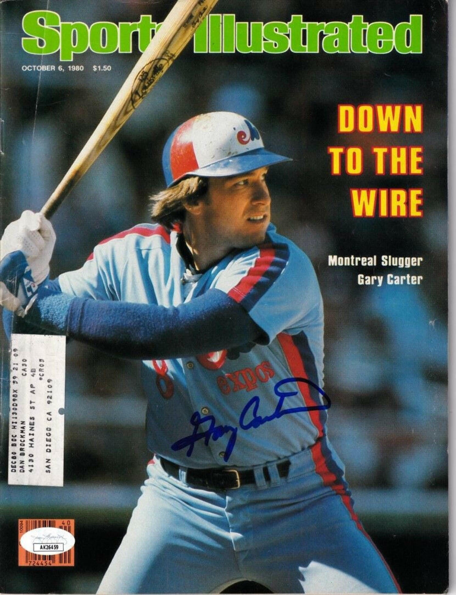 Gary Carter autographed Montreal Expos 1980 Sports Illustrated magazine ...