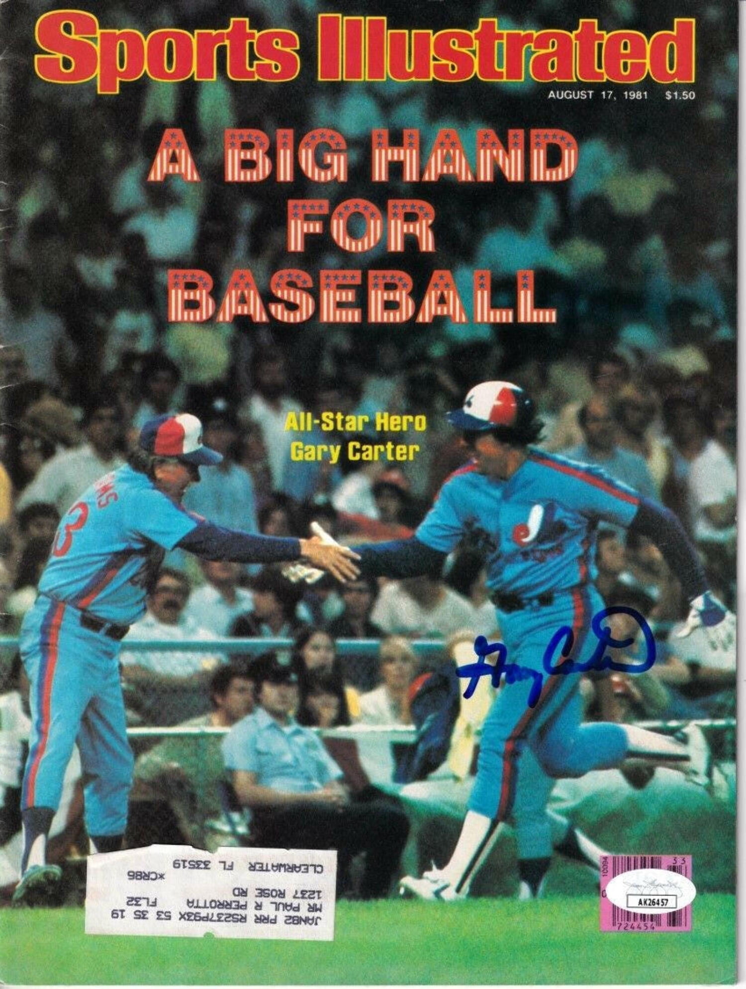 Gary Carter autographed Montreal Expos 1981 Sports Illustrated magazine ...