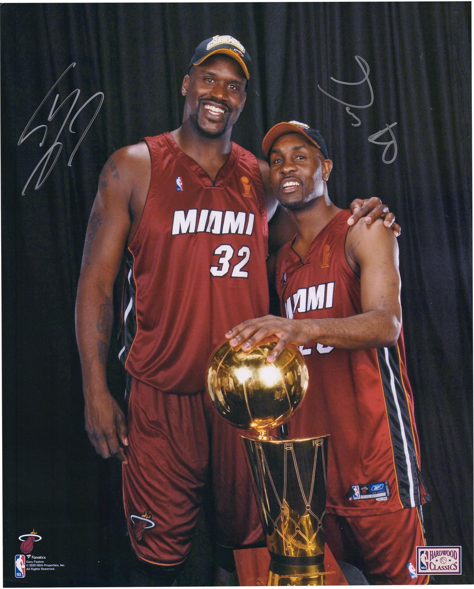 Gary Payton and Shaquille O'Neal Miami Heat Autographed 16" x 20 ...