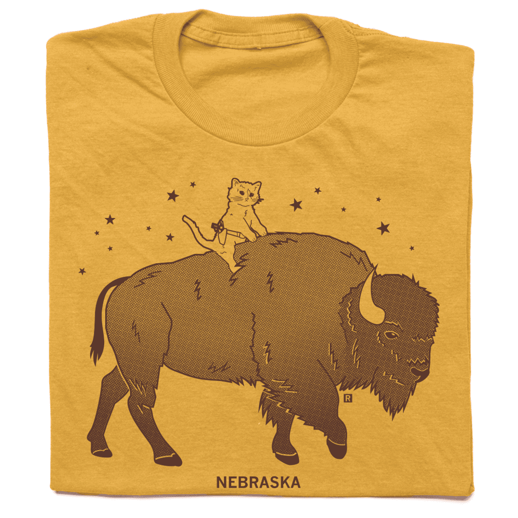Gary Riding Bison Graphic Tee TShirt Gift - Walmart.com