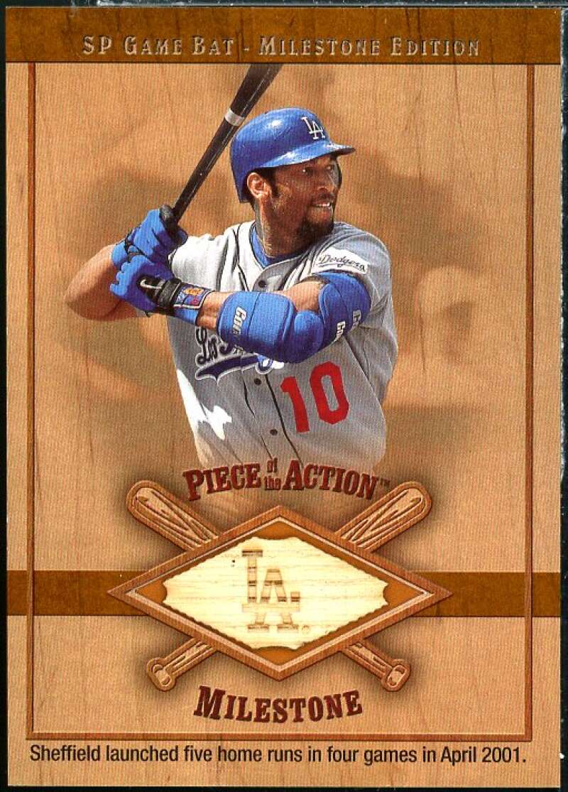 Gary Sheffield Card 2001 SP Game Bat Milestone Piece of Action ...