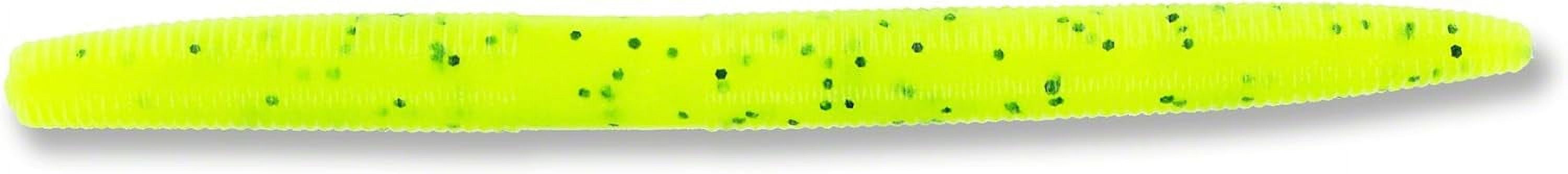 Gary Yamamoto 5" Yamasenko 10 Pack Chartreuse Black Flake 9-10-156 ...