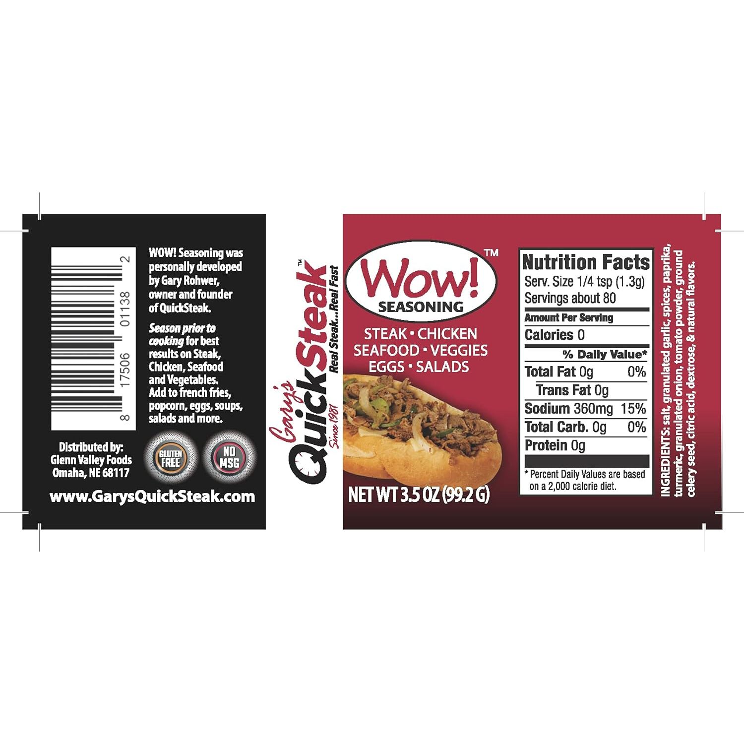 Gary's QuickSteak Wow! LMHF | No MSG | Adds Flavor to Beef, Poultry ...